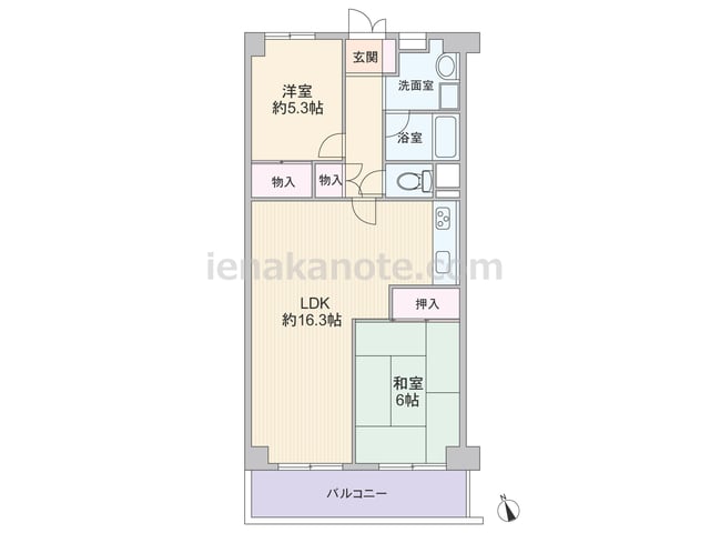 （間取りID: 5721）61.60平米の2LDK - イエナカ手帖