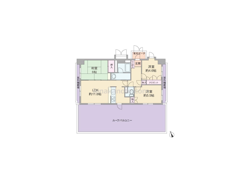 63.44平米の3LDKの間取り（15487） - イエナカ手帖