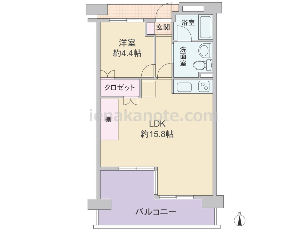 （間取りID: 16974）43.42平米の1LDK - イエナカ手帖