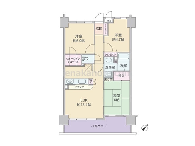 65.07平米の3LDKの間取り（17445） - イエナカ手帖