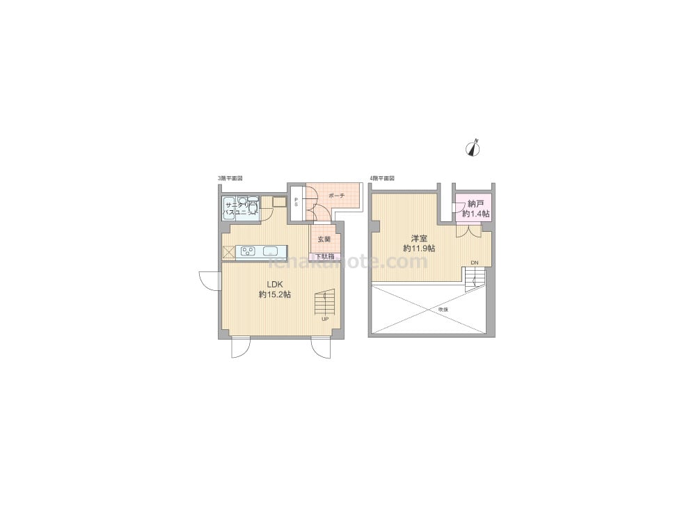 （間取りID: 18524）53.70平米の1SLDK - イエナカ手帖