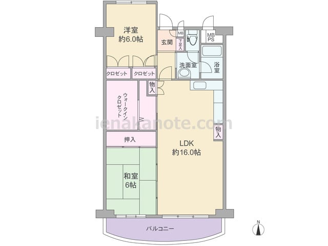 70.94平米の2LDKの間取り（28802） - イエナカ手帖