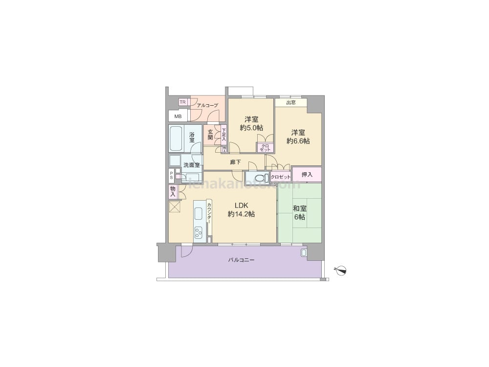 70.02平米の3LDKの間取り（30027） - イエナカ手帖