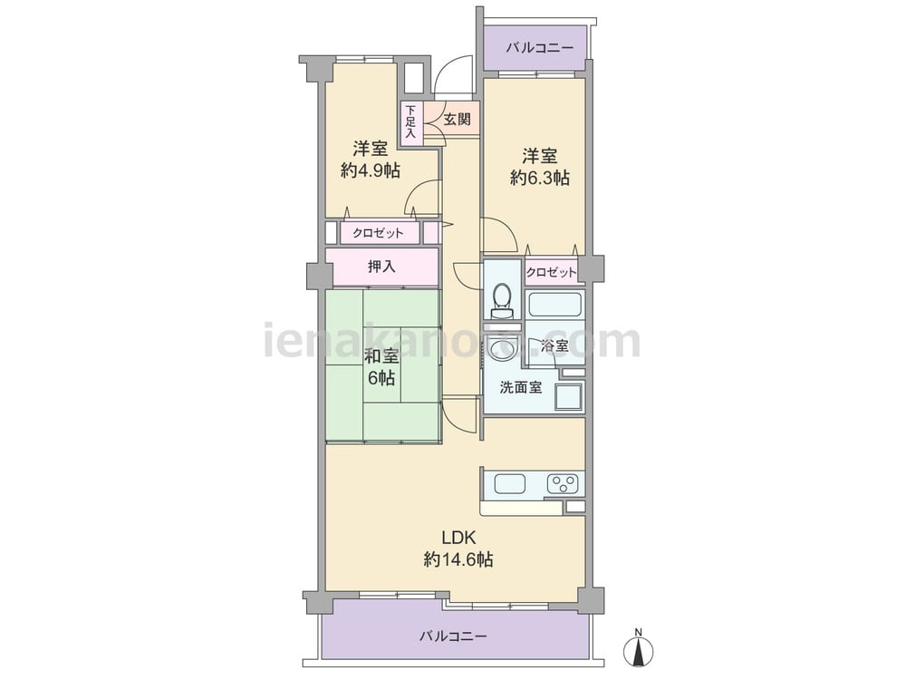 （間取りID: 30142）72.95平米の3LDK - イエナカ手帖