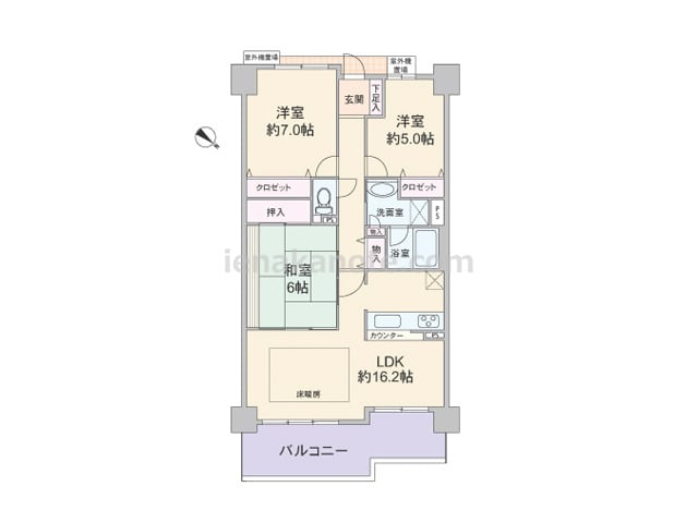 77.05平米の3LDKの間取り（31329） - イエナカ手帖