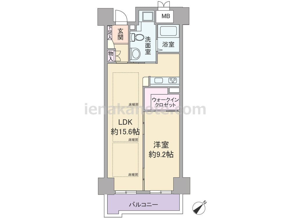 （間取りID: 31415）64.09平米の1LDK - イエナカ手帖
