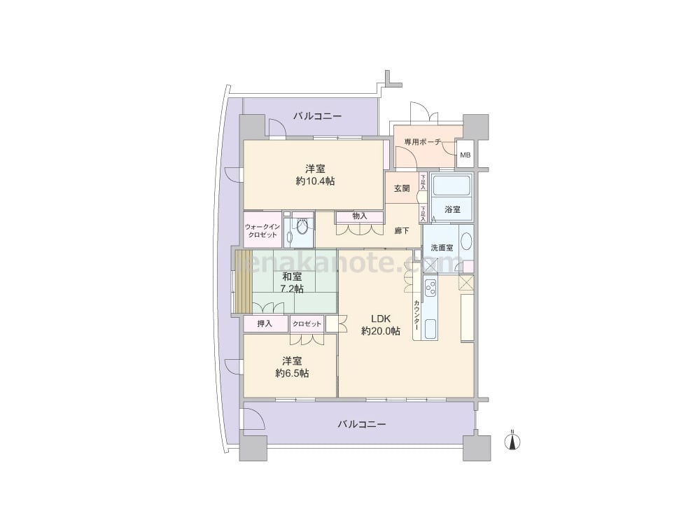 100.70平米の3LDKの間取り（33541） - イエナカ手帖