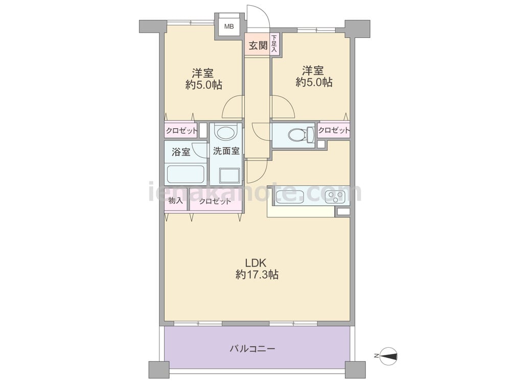 （間取りID: 34064）60.91平米の2LDK - イエナカ手帖