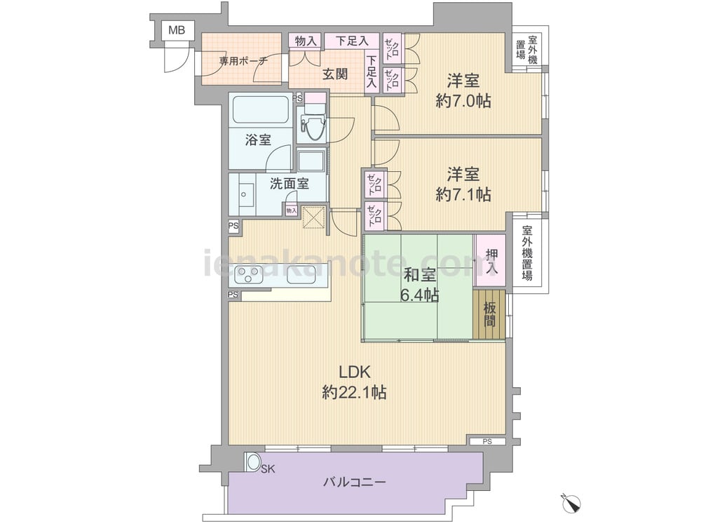 91.69平米の3LDKの間取り（35171） - イエナカ手帖