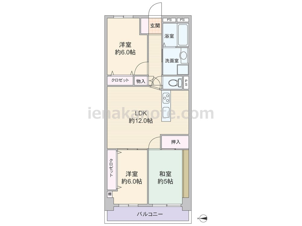 （間取りID: 35681）66.60平米の3LDK - イエナカ手帖