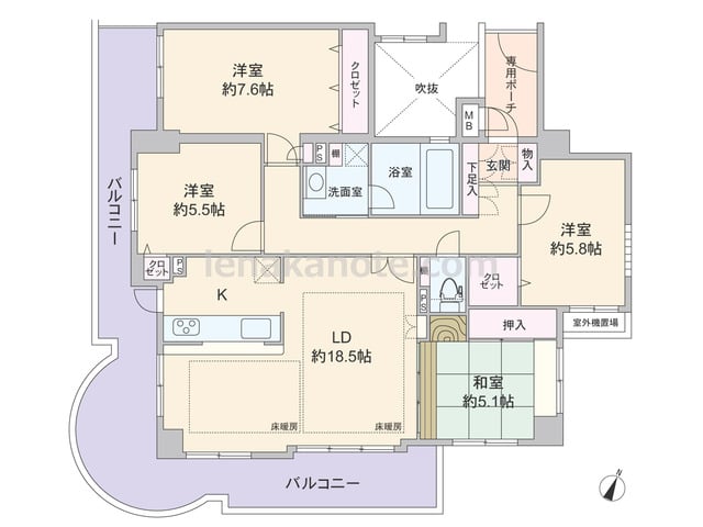 4LDKのマンションの間取り（プラン集） - イエナカ手帖