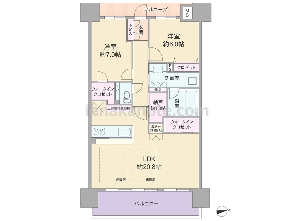 （間取りID: 38306）80.00平米の2LDK - イエナカ手帖