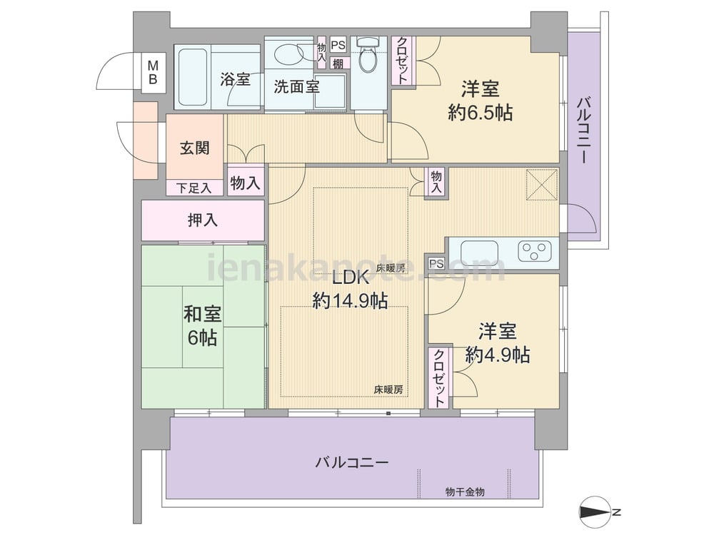 （間取りID: 38365）70.61平米の3LDK - イエナカ手帖